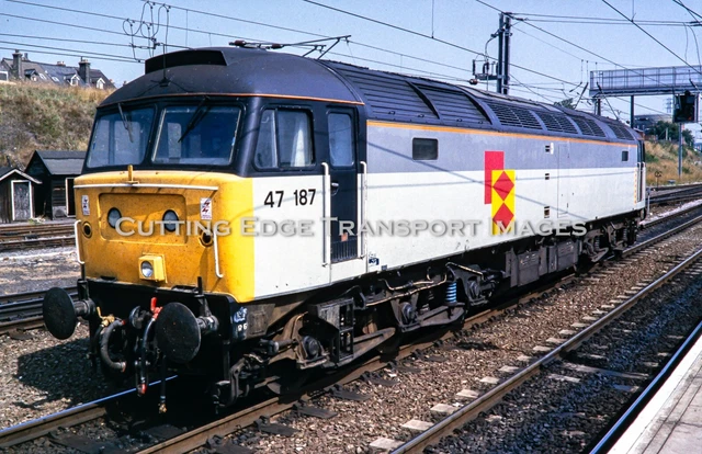 ORIGINAL RAILWAY SLIDE: Class 47 Diesel 47187 at Norwich 1989 D-2267 £3 ...