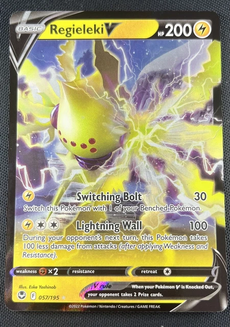 REGIELEKI V 057/195 Pokemon Ultra Rara Carta Inglese Tempesta Argento ...