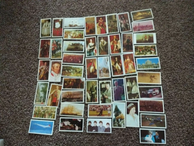 BROOKE BOND TEA TRADE CARDS QUEEN ELIZABETH 1 QUEEN ELIZABETH 2nd FULL ...