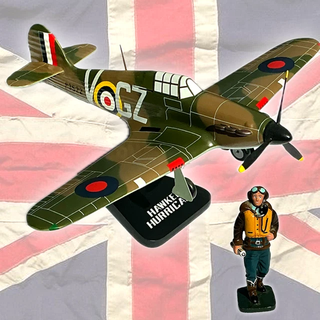 BRAVO DELTA RAF Hawker Hurricane Kiln Dried Wood Model, King & Country RAF Pilot £105.00 ...