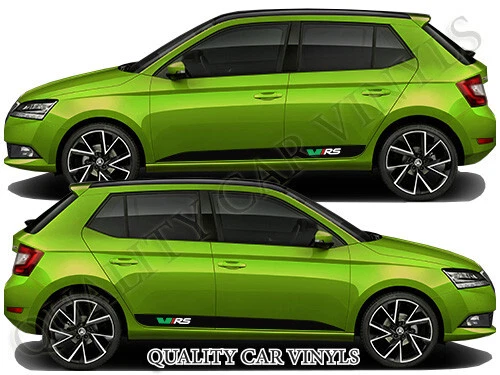 SKODA FABIA VRS mk3 side racing stripes graphic decals stickers RS205 ...