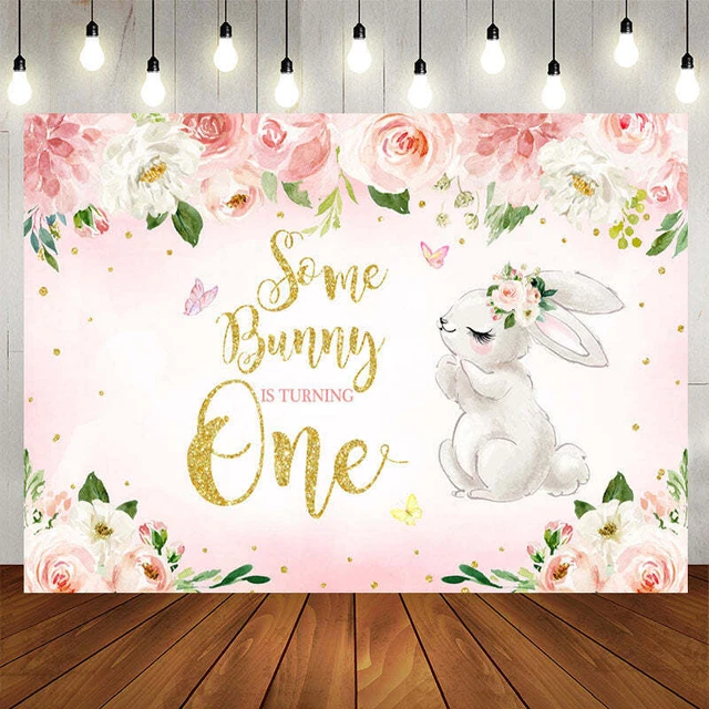 SOME BUNNY IS Turning One Birthday Party Theme Backdrop $39.77 ...
