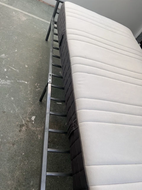 SINGLE BED, METAL Frame & Perfect Condition Ikea Mattress, Worth £200 £ ...