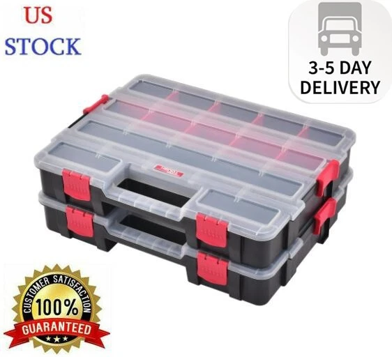 HYPER TOUGH HEAVY-DUTY Interlocking Organizer with slide lock 2-Pack ...