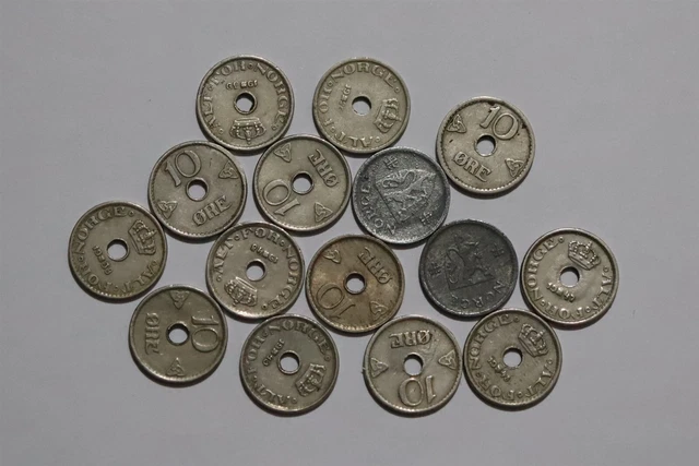 🧭 🇳🇴 NORWAY 10 Ore Collection Early Coins Some High Grade B53 Dd14 $48. ...