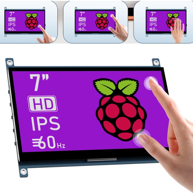 7'' INCH 1024X600 Monitor Raspberry Pi Touch Screen HDMI IPS Display ...