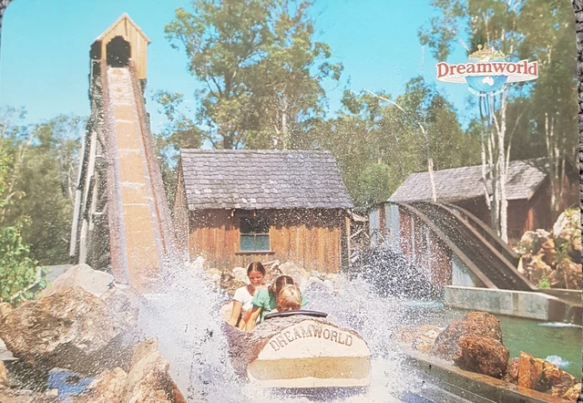 DREAMWORLD GOLD COAST QLD Australia 1986 Vintage Postcard Log Ride EUR ...
