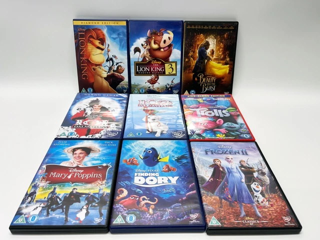 DISNEY DVD BUNDLE Inc Lion King, Mary Poppins, Dory, Beauty and The ...