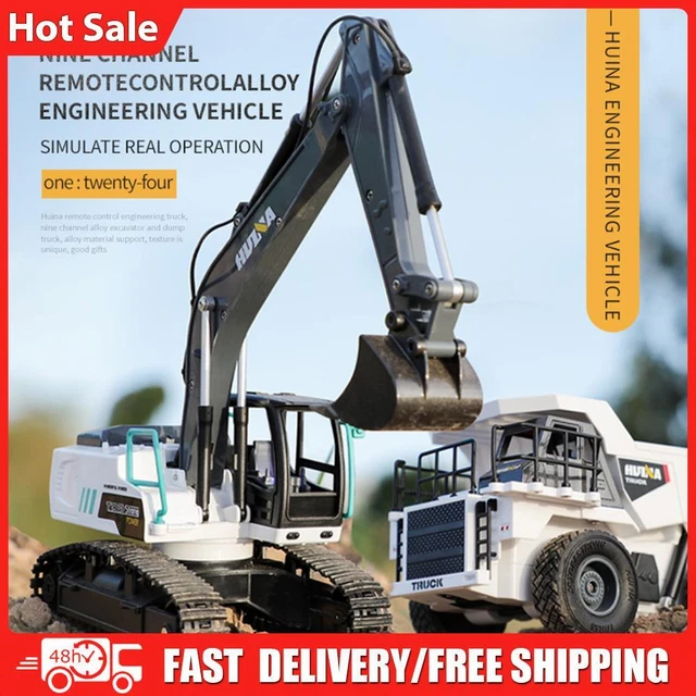 9 CHANNELS 2.4GHZ Remote Control RC Engineering Excavator Construction ...