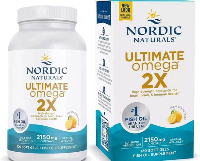 NORDIC NATURALS ULTIMATE OMEGA 2x 2150mg Lemon Softgels, 120-Pack £62. ...