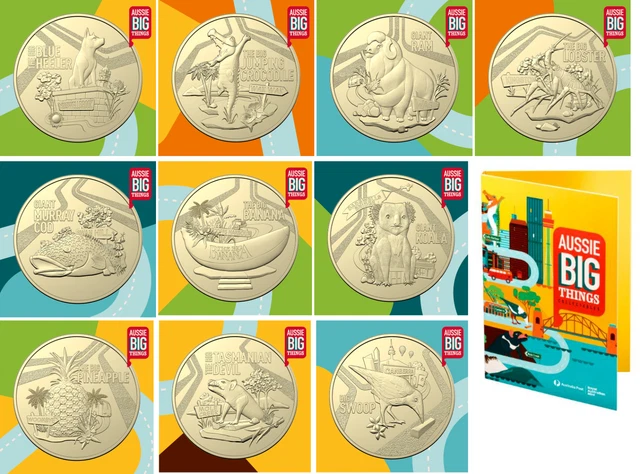 2023 AUSSIE BIG Things Collectibles Full Set of $1 Coins in Folder - 10 Coins EUR 1,51 - PicClick FR