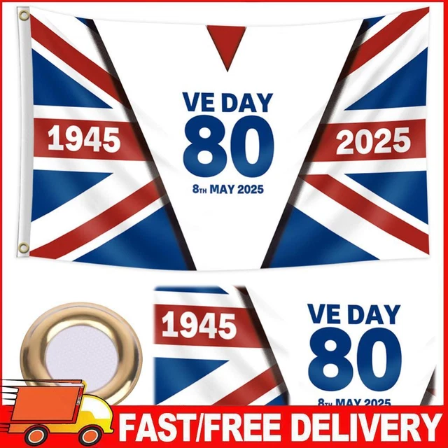 2025 VE DAY 80th Anniversary Flag 3x5 Ft VE Day Flag Memorabilia Flag ...