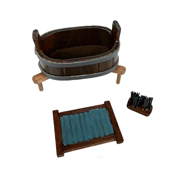 MINIATURE WASHING BASIN Toy For Dollhouses Setup Safe Game Prop $9.86 ...