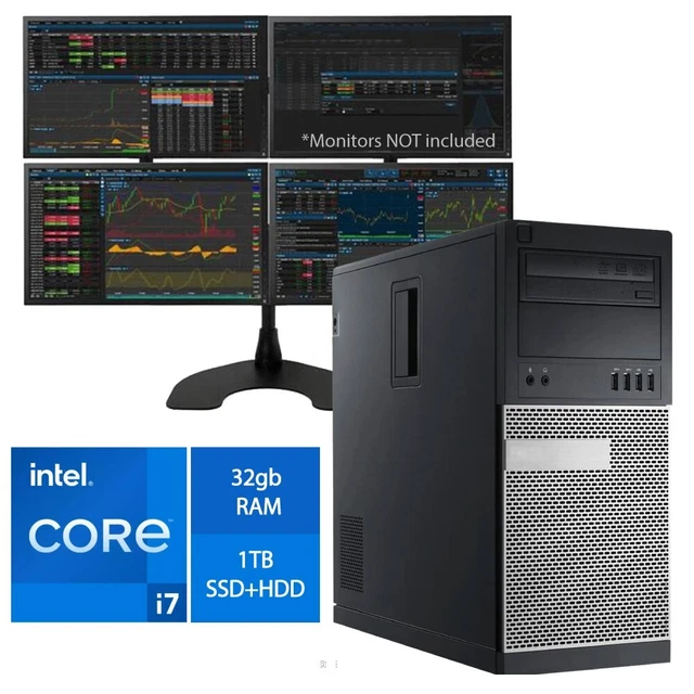 INTEL CORE I7 Tower Trading Multi Display PC Computer Dual Triple Quad ...