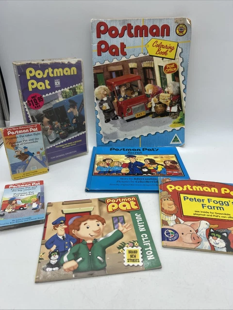 VINTAGE POSTMAN PAT Bundle VHS Audio Tapes Books Book Message $33.95 ...