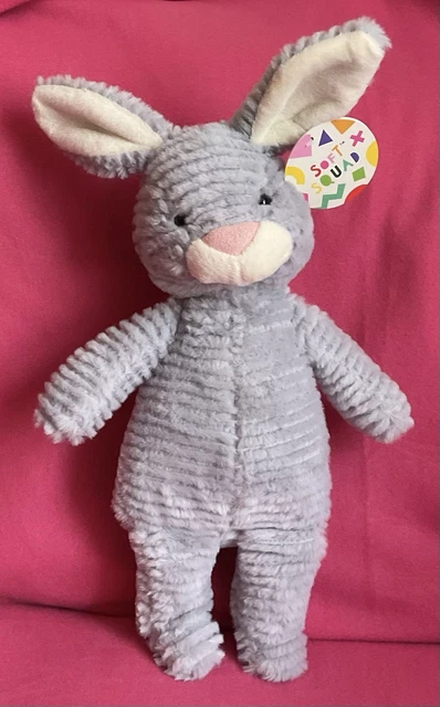 GEM IMPORTS SOFT Squad Grey Ridged Bunny Rabbit Soft Plush Toy 13-16” £21.51 - PicClick UK