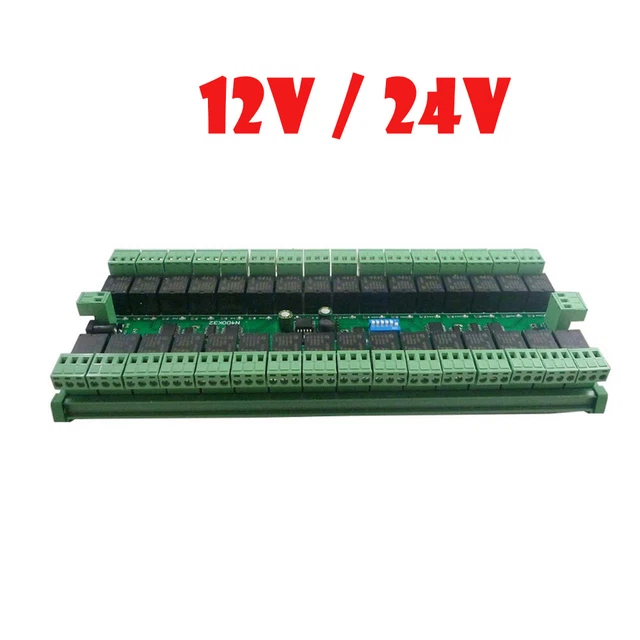 32CHANNEL DIN RAIL 12V 24V RS485 SPDT Relay Board Remote Control Switch ...