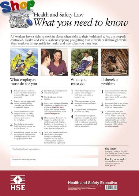 HEALTH AND SAFETY Poster, A2 (420Mm X 594Mm) - 0.5Mm PVC White FWC80 £ ...