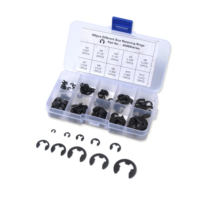 160 RETAINING RING Snap Ring E- Clip Kit Snap Ring Assortment £6.89 ...