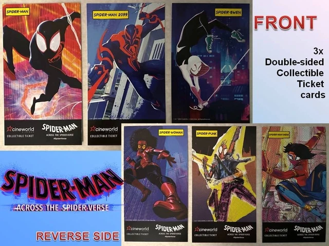 SPIDER-MAN ACROSS THE SPIDER-VERSE 3x Collectable Ticket Cards Full ...