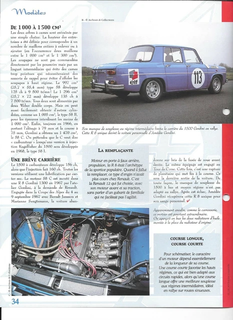 ALPINE SHEET MODELS & RENAULT 8 GORDINI 1500 2 ACT & £2.38 - PicClick UK