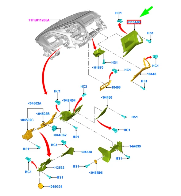FORD TRANSIT CUSTOM MK1 Dash Panel Stowage Compartment RHD 2211121 NEW ...