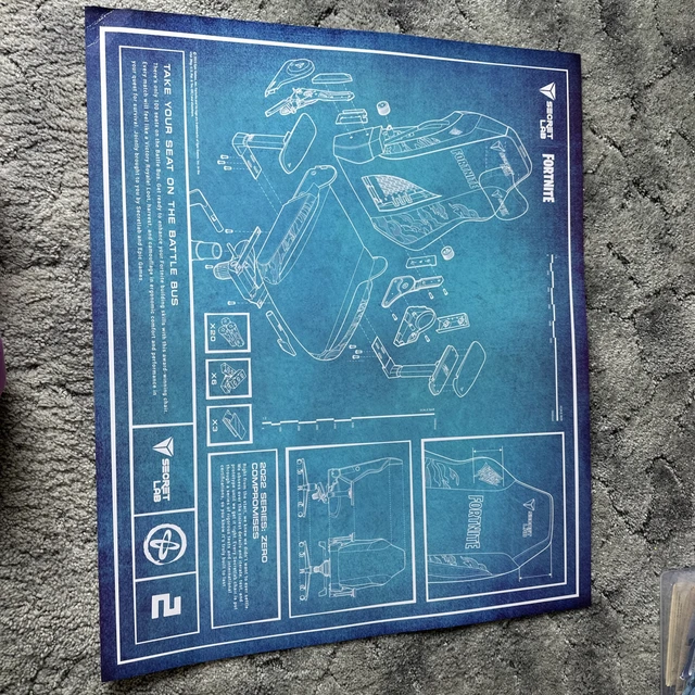 SECRET LAB FORTNITE Chair Blueprint Poster £5.92 - PicClick UK