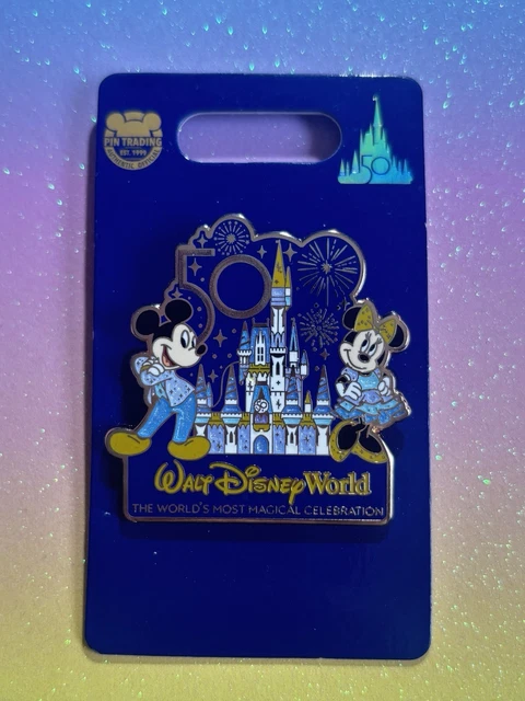 DISNEY MICKEY MINNIE Walt Disney World Castle 50th Anniversary Pin £21. ...