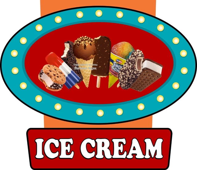 Ice Cream Decal Concession Food Truck Sign Sticker Choose Your Size