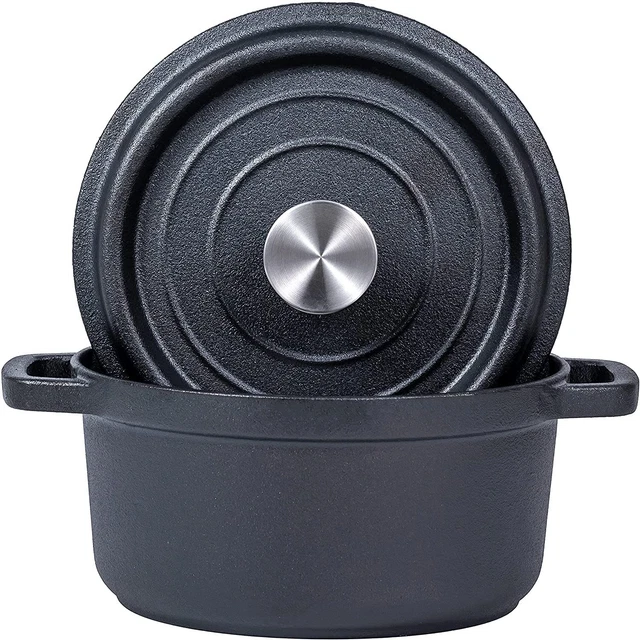 MATT CAST IRON Casserole Pot Deep Stew Soup Boiling Pan Stockpot With ...