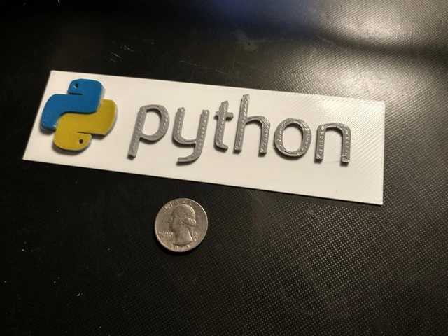 PYTHON LOGO 3D printed 6.75x2 inches $5.00 - PicClick