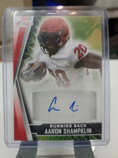 2022 SAGE HIGH Series Autographs Red #A-AS Aaron Shampklin RC Rookie ...