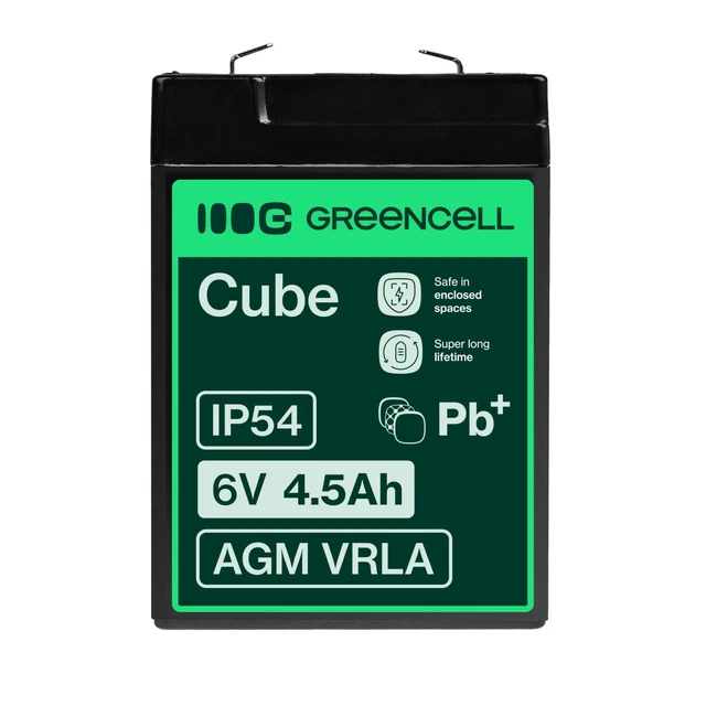 GREENCELL BATTERIA AGM 6V 4.5Ah al piombo accumulatore sigillata VRLA ...