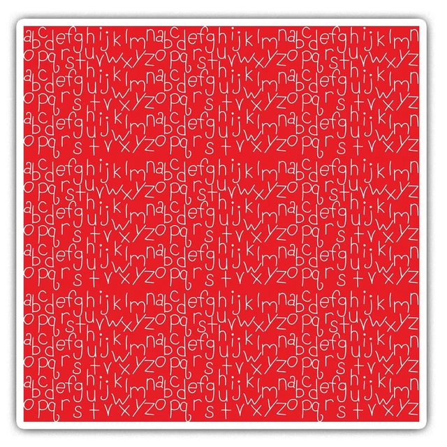 2 X SQUARE Stickers 10 cm - Alphabet Letters Pattern English Language ...