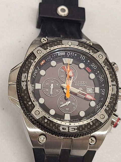 CITIZEN ECO DRIVE PROMASTER CARBON B741 Cronografo Diver 200M Quarzo ...