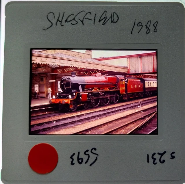 KOLHAPUR LMS 5593 Jubilee Class (Also 45593). 35mm Slide. At Sheffield ...