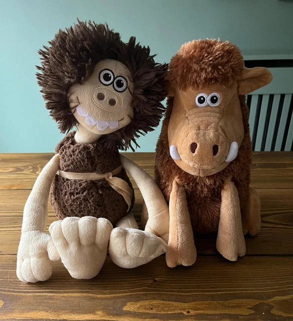 AARDMAN EARLY MAN Dug And Hognob Plush Prehistoric Cave Man & Pig ...