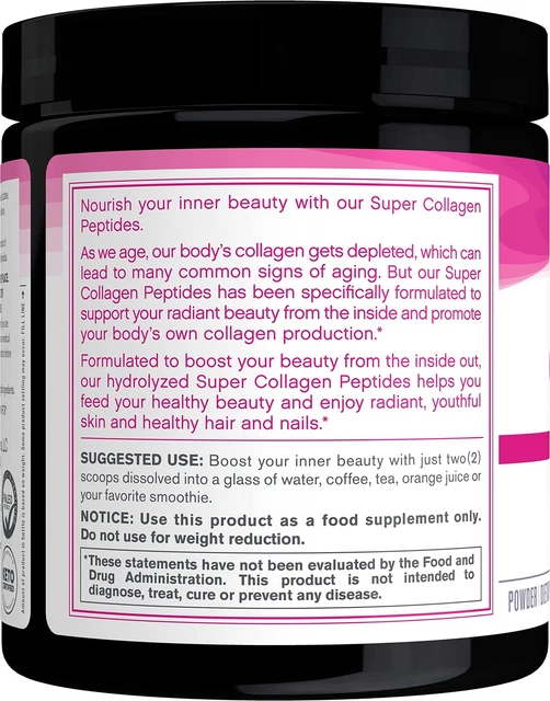 NEOCELL SUPER COLLAGEN Powder Unflavored 7 Oz 10g Collagen Peptides per ...