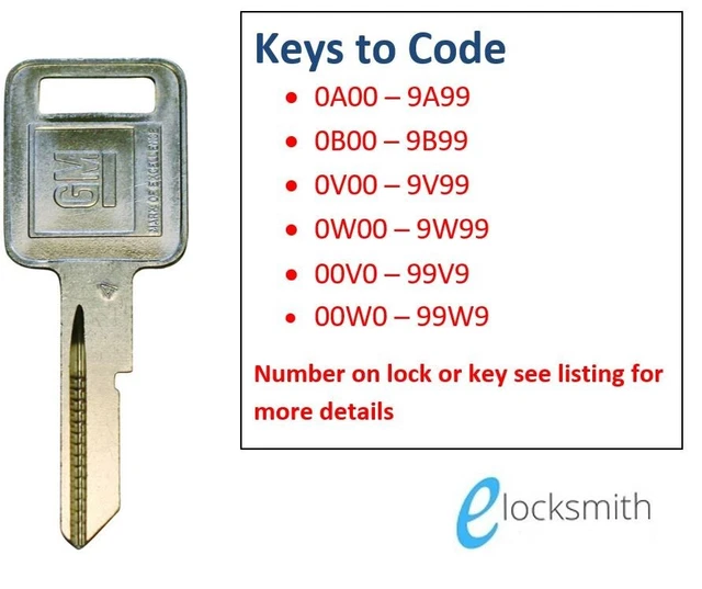 KEY CUT TO code number GM HOLDEN HQ HJ HX and TORANA LJ LH LX FREE POST ...