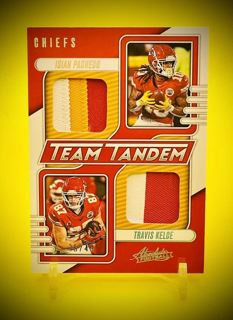 TRAVIS KELCE & ISIAH PACHECO 2023 patch tandem équipe absolu 3 couleurs ...