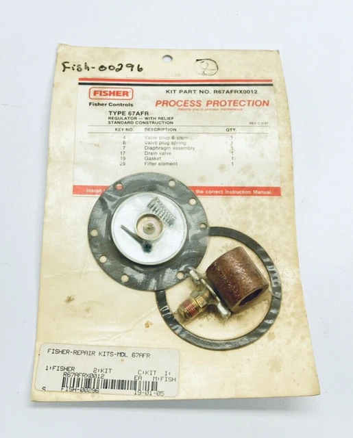 UNUSED FISHER R67AFRX0012 Regulator Repair Kit For Type-67Afr Valve £19 ...