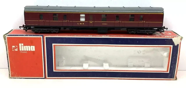 OO LMS MK1 Gangwayed Full Brake 30964 Maroon Lima - Excellent Boxed ...
