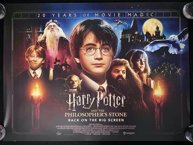 HARRY POTTER 20'TH Anniversary RR Original Quad Movie Poster JK Rowling ...