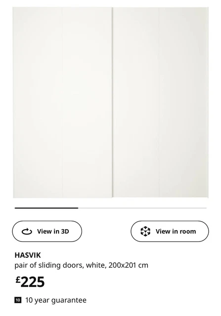 IKEA PAX WARDROBE sliding doors With Rails And Fittings £75.00 ...
