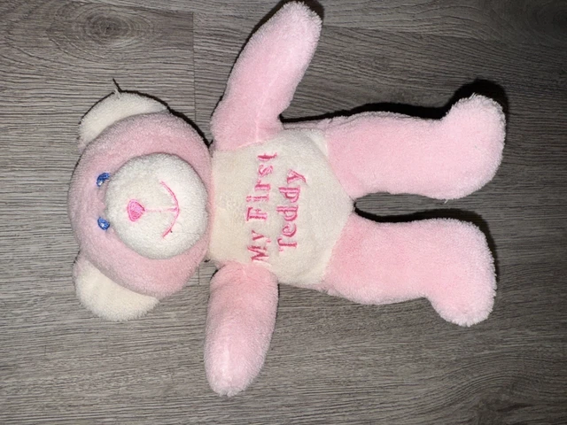 ASDA BABY PINK My First 1St Teddy Bear Soft Cuddly Toy Girl Comforter ...