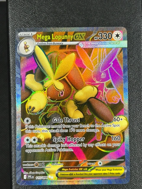 POKÉMON TCG MEGA Lopunny Ex 115/094 Phantasmal Flames Full Art Near ...