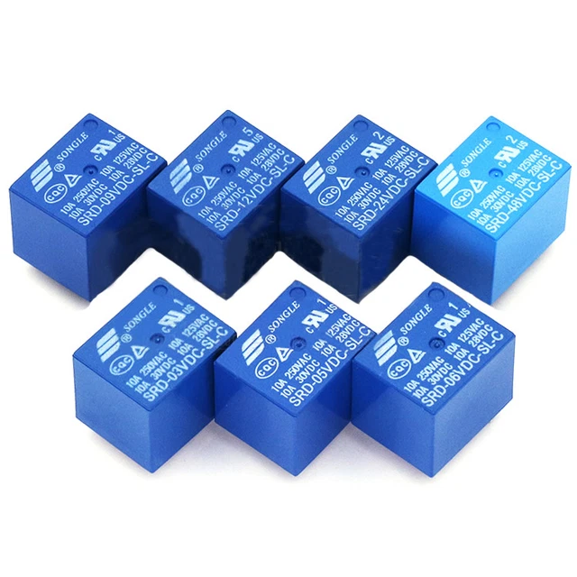 3V/5V/6V/9V/12V/24V/48V 10A MINI Songle SPDT PCB Relay 5 Pin T73 DC SRD ...
