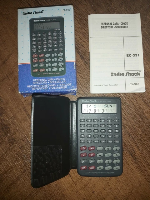 VINTAGE RADIO SHACK Personal Data Clock Calculator W/ Box, Cover ...