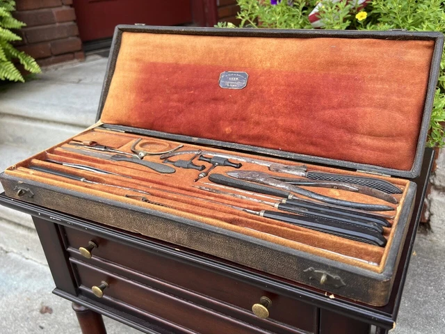 ANTIQUE FIELD SURGICAL Kit Luer Paris Box Philadelphia Medical ...