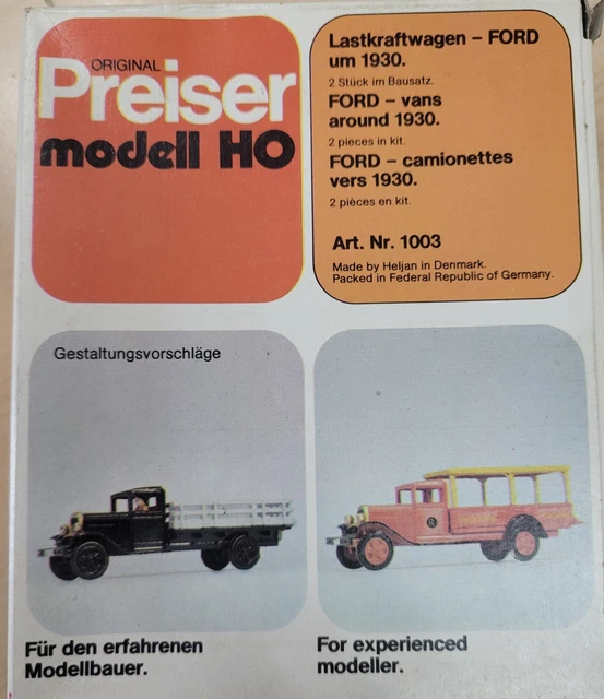 PREISER 1003 BAUSATZ Lastkraftwagen-Ford um 1930 OVP 1:87 PP9474 EUR 8 ...
